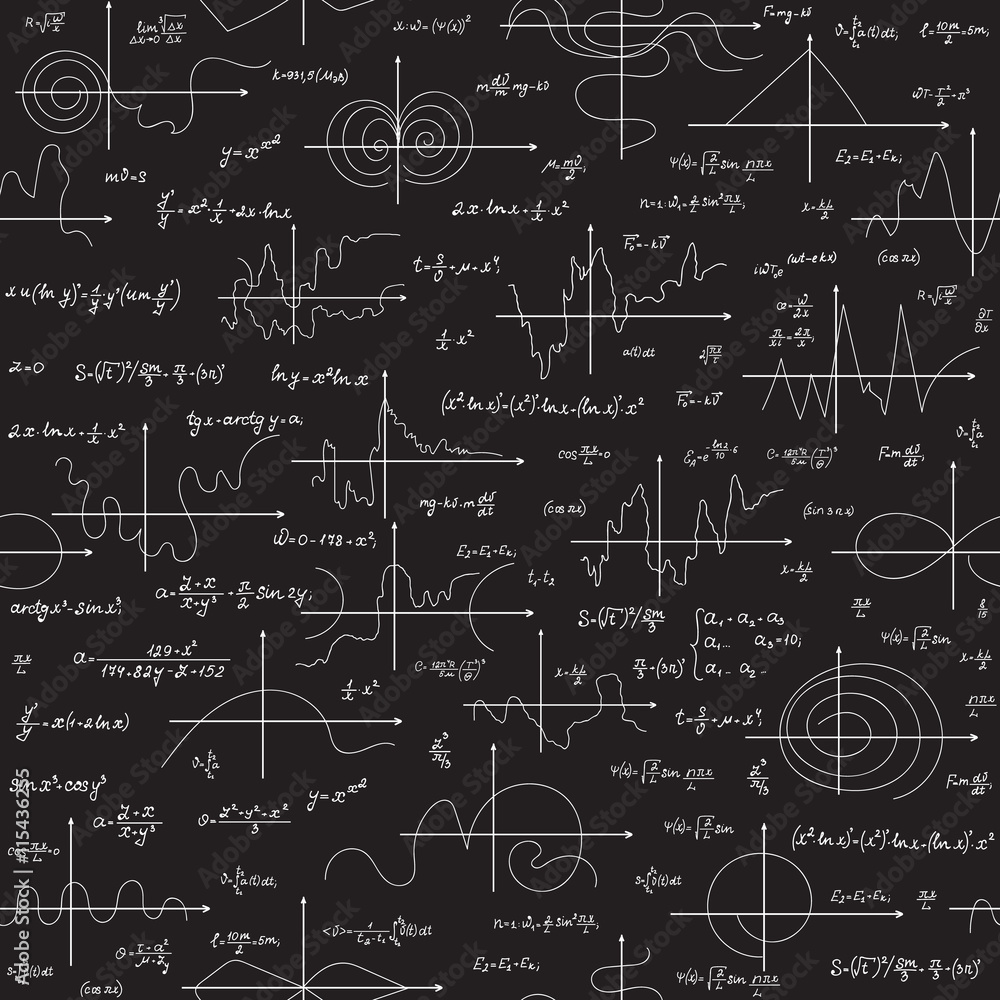 Math educational vector seamless pattern with scientific formulas ...