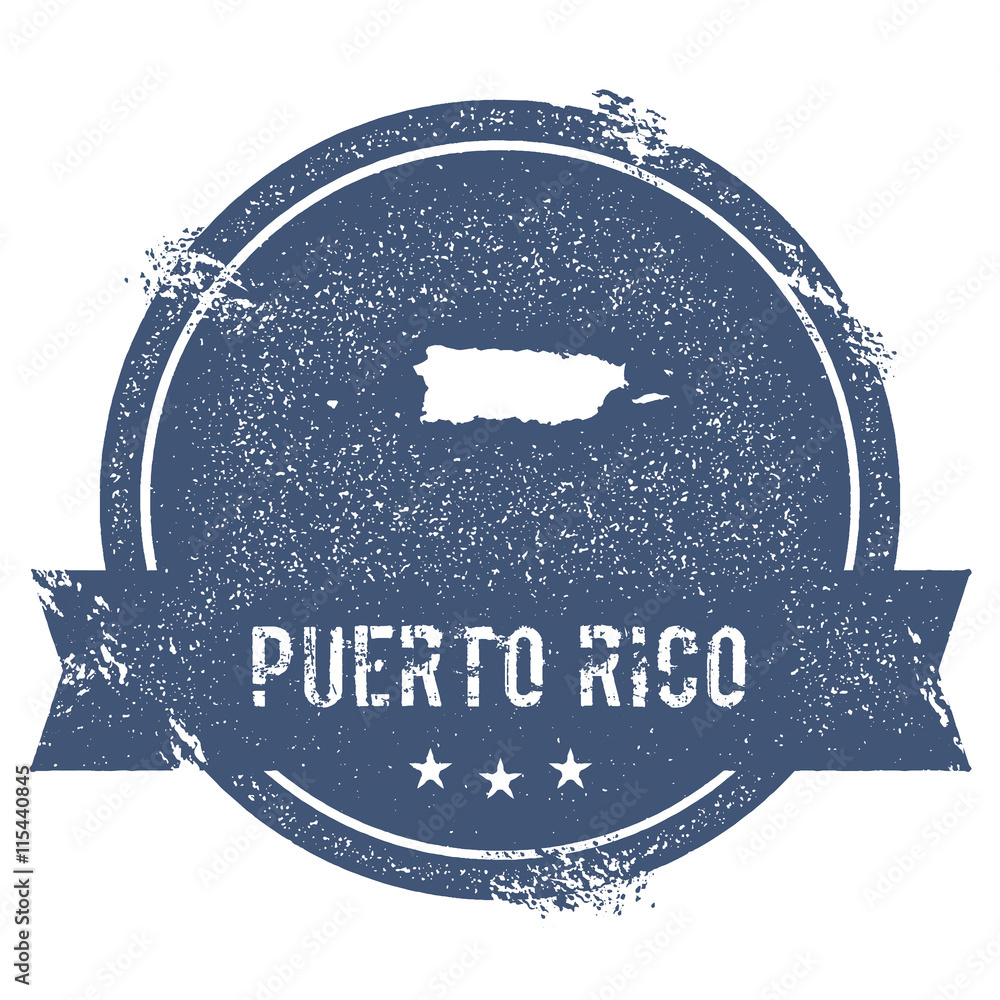 Puerto Rico mark. Travel rubber stamp with the name and map of Puerto ...