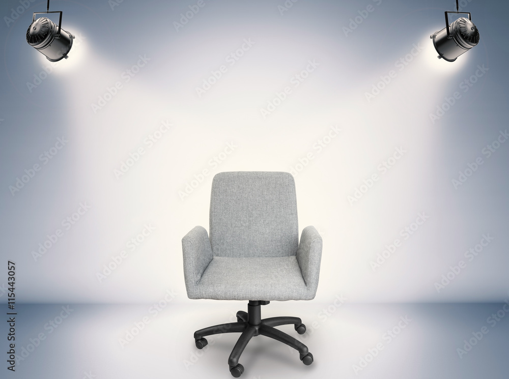 fabric office chair on stage background Stock Photo | Adobe Stock