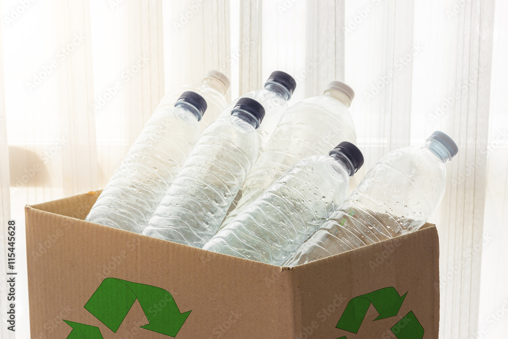 Recycling box filled with clear plastic containers Stock Photo | Adobe ...
