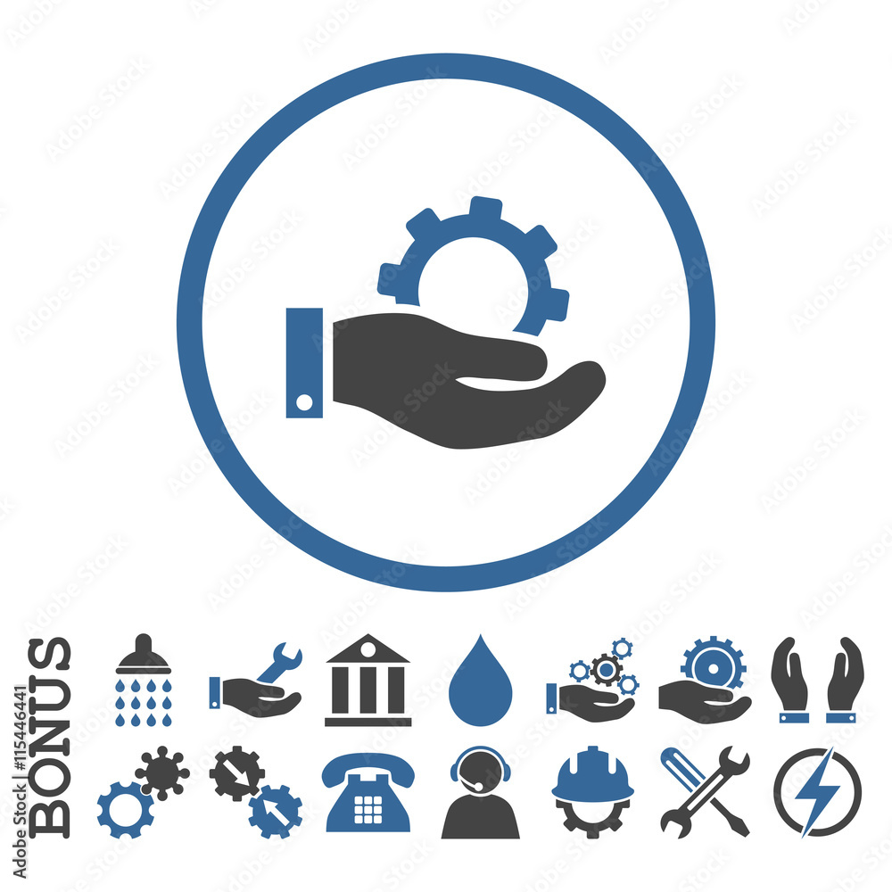 Service vector bicolor icon. Image style is a flat pictogram symbol ...