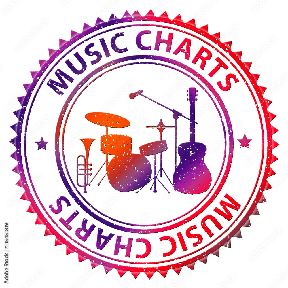 Music Charts Represents Best Seller And Acoustic Stock Illustration ...