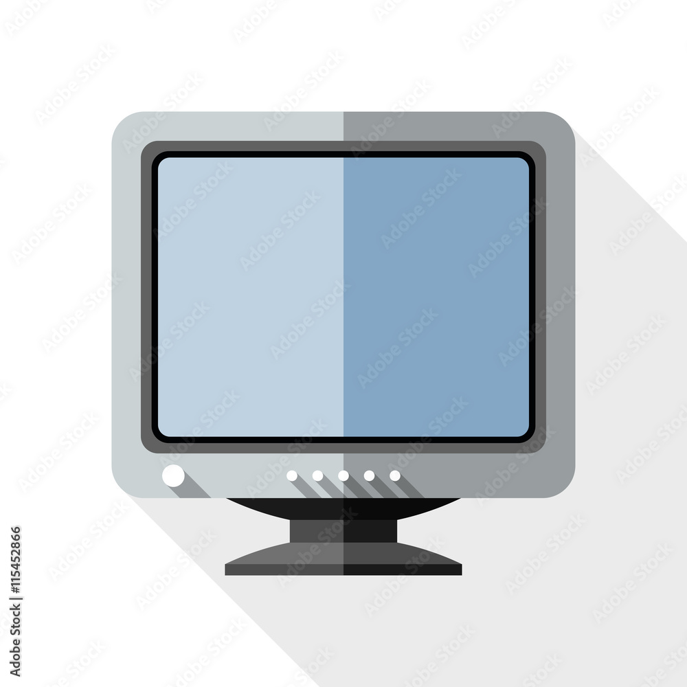 Vector Retro Computer Monitor icon. Old Computer Monitor simple icon in ...