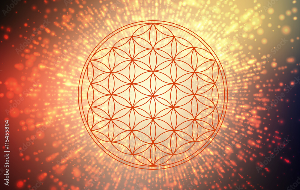 flower of life - light explosion 素材庫插圖 | Adobe Stock