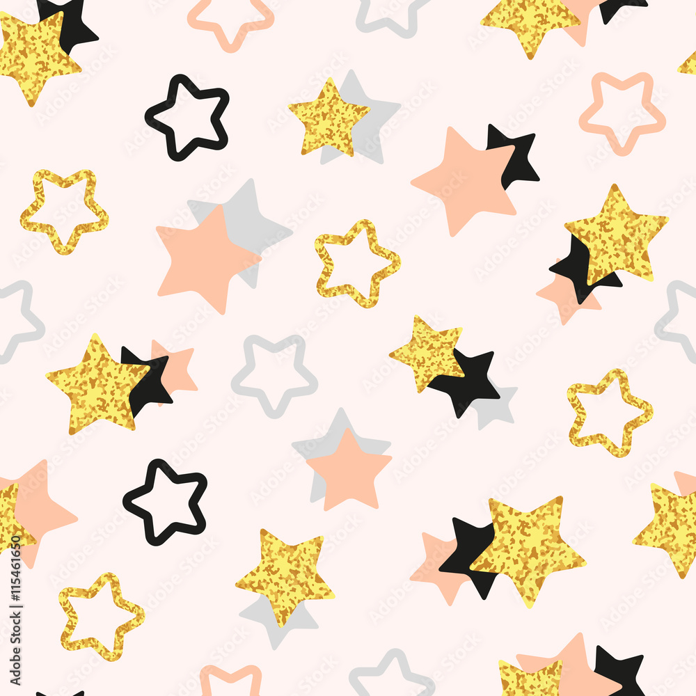 Black And Pink Stars Background