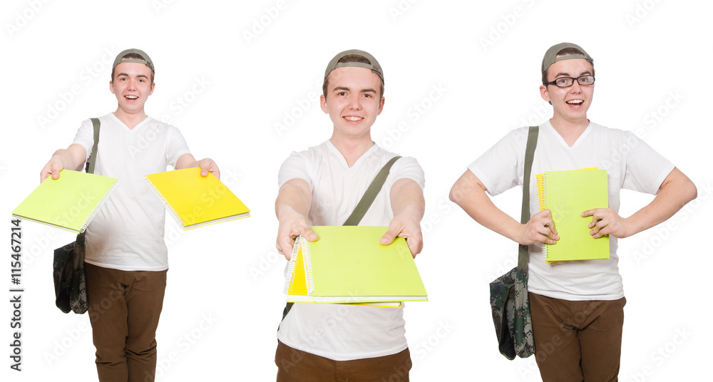 Young student isolated on the white background Stock Photo | Adobe Stock