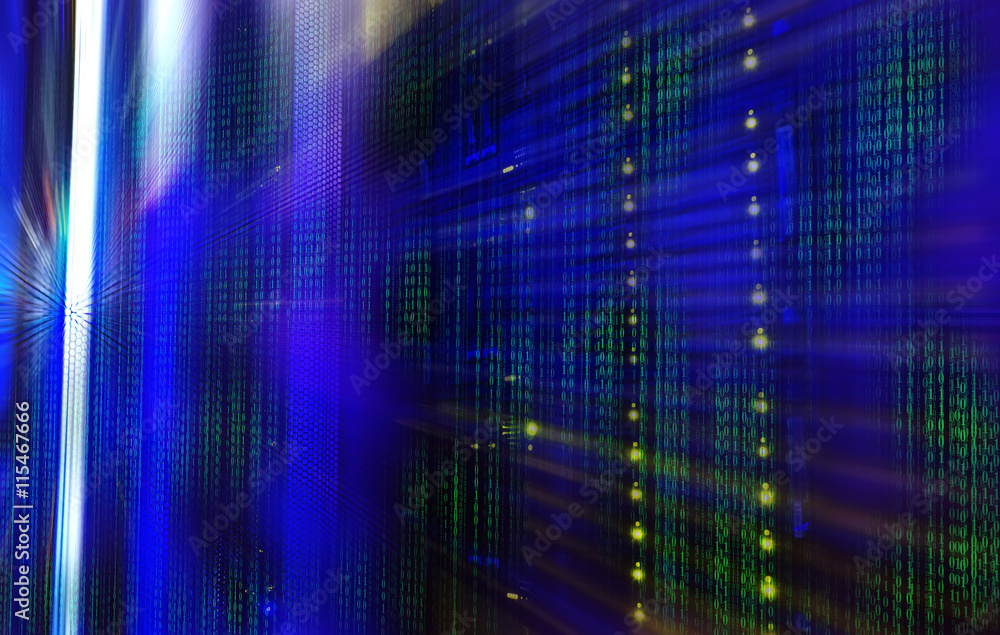 series mainframe in a futuristic representation of a matrix code Stock ...