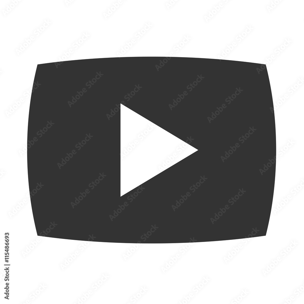 Play button icon. Play button sign. Simple flat logo of play button on ...