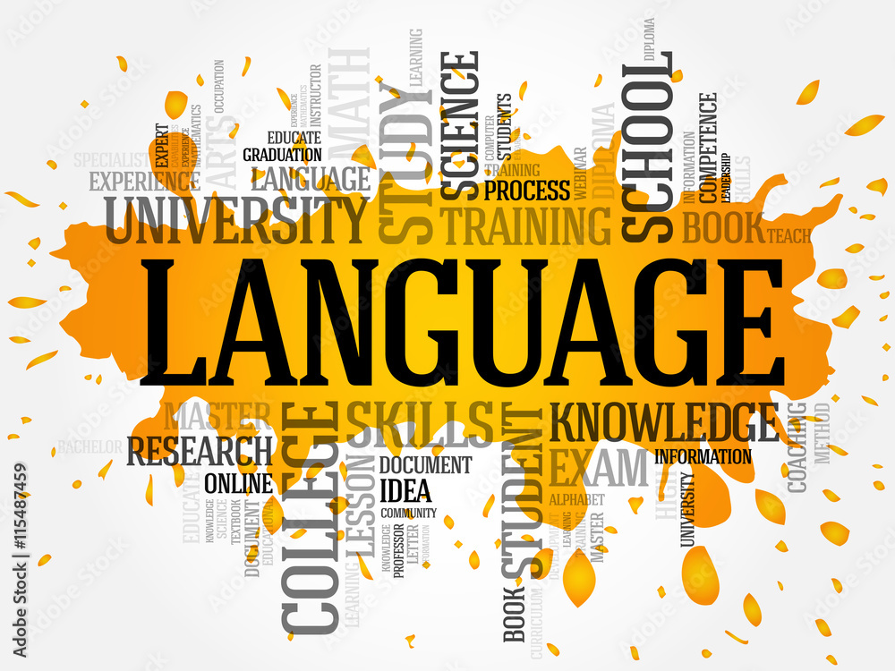 LANGUAGE word cloud collage, education concept background Stock Vector ...