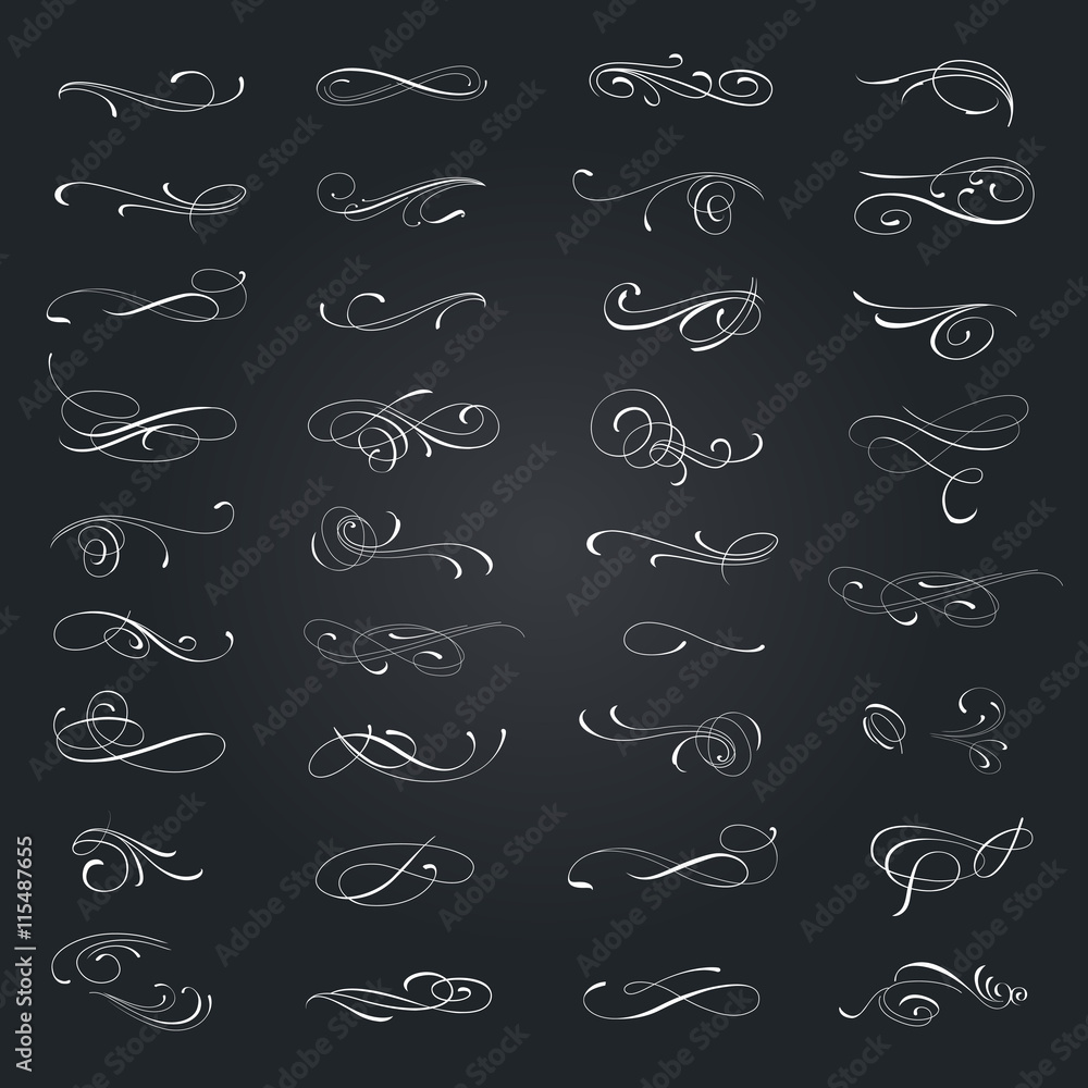 White swirls set Stock Vector | Adobe Stock