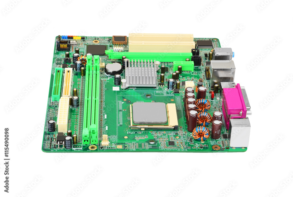 Green computer motherboard Stock Photo | Adobe Stock
