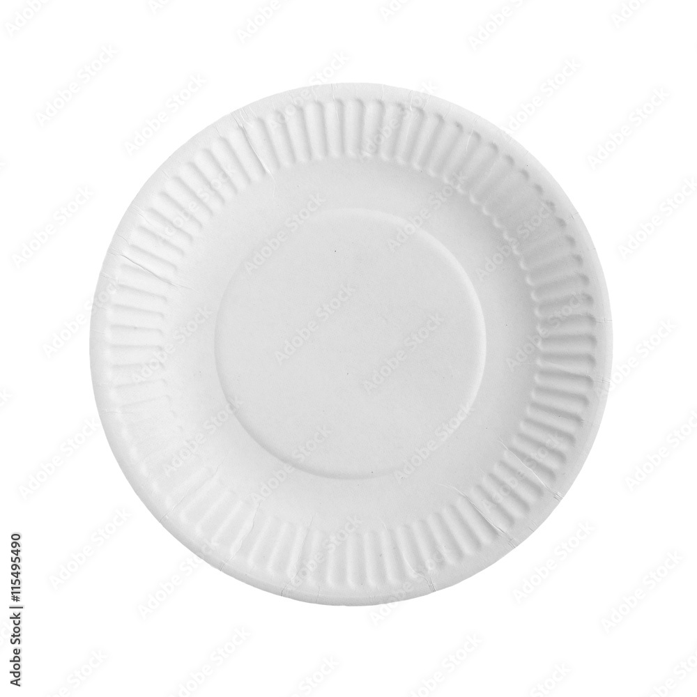Disposable paper plate. Stock Photo | Adobe Stock