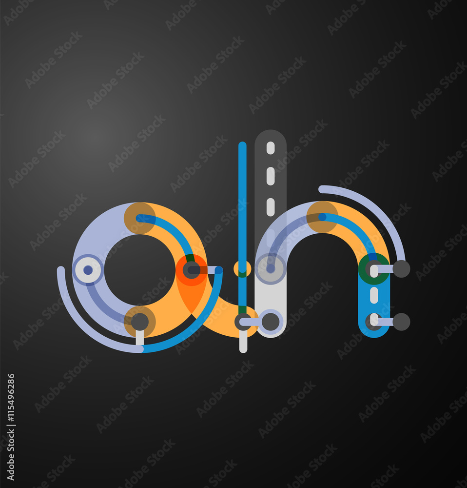 Cartoon linear letters icons Stock Vector | Adobe Stock