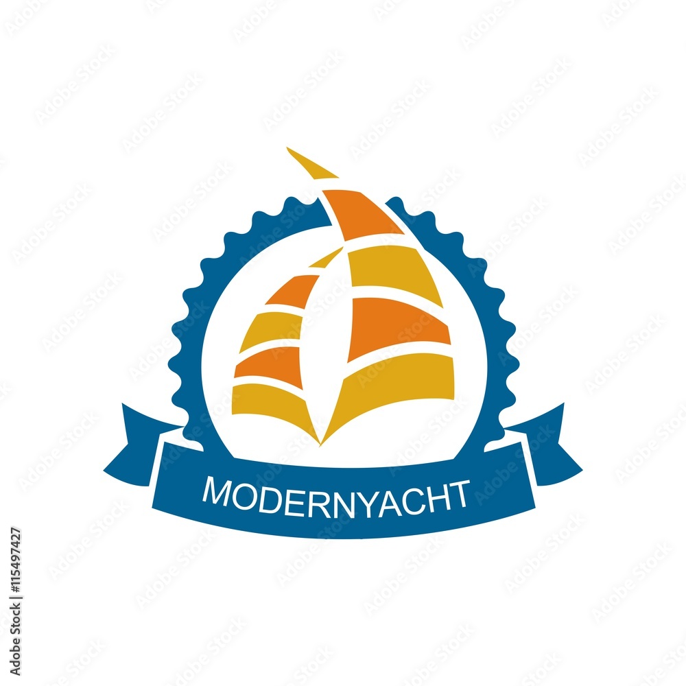 Yacht logo design vector Stock Vector | Adobe Stock