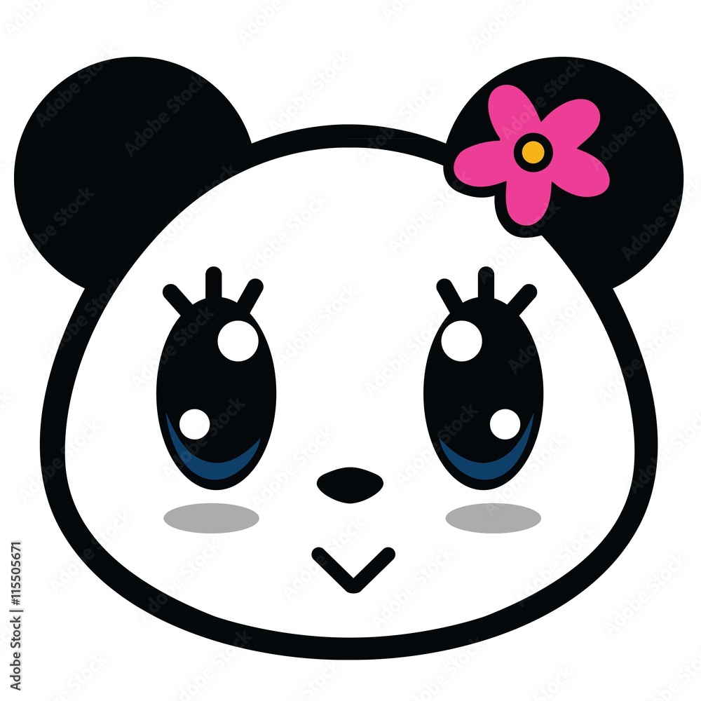 Cute Panda Girl Cartoon Mascot Vector Stock Vector | Adobe Stock