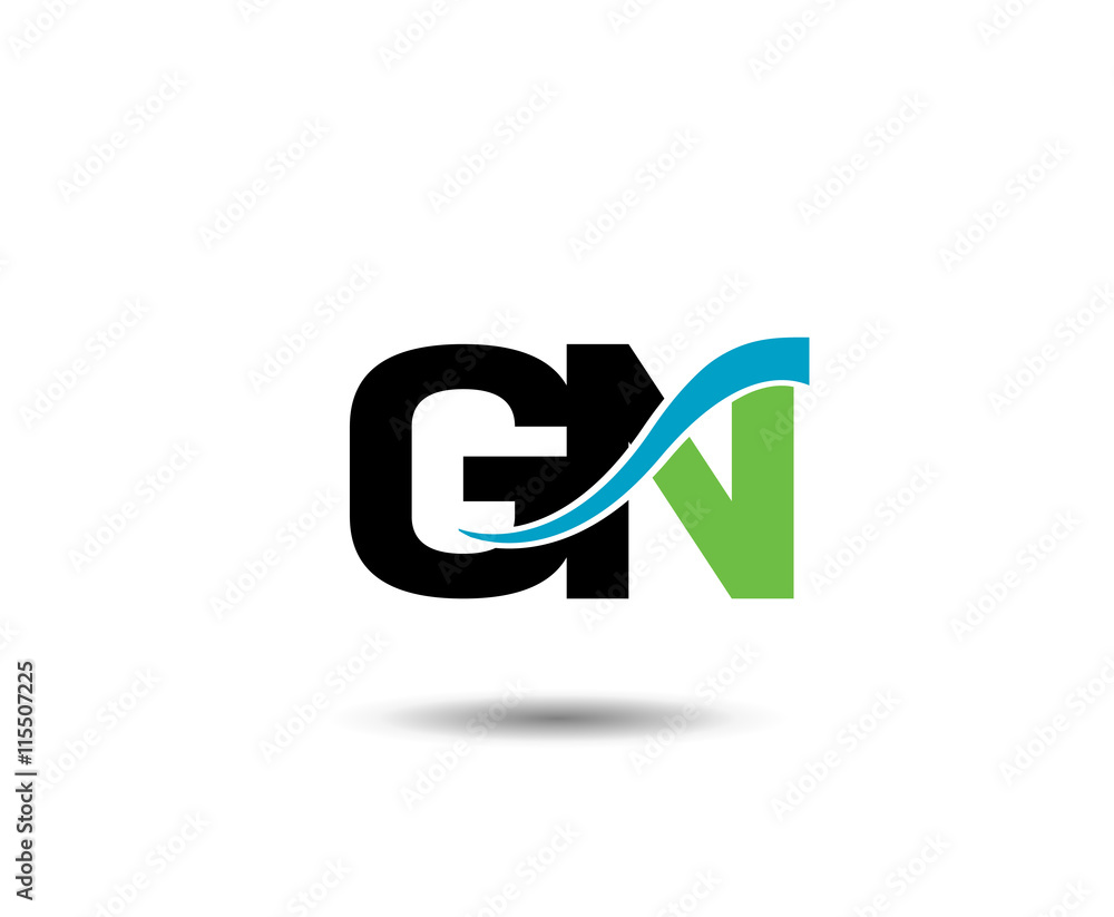 GN Logo. Vector Graphic Branding Letter Element Stock Vector | Adobe Stock