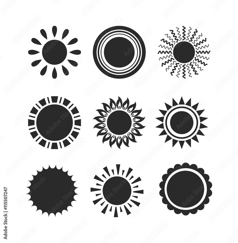 Vector sun icon isolated on white background. Sun Vector isolated ...