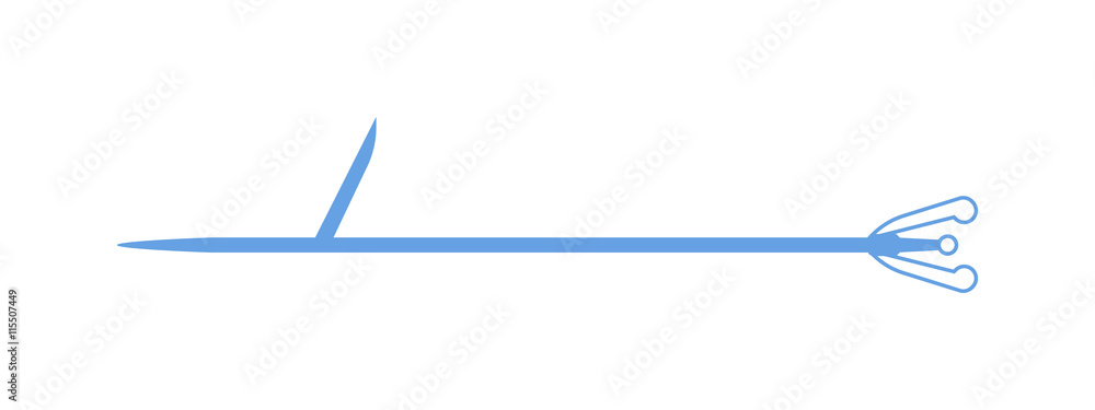 Flat design icon of fishing speargun fish gun. Vector illustration fish ...