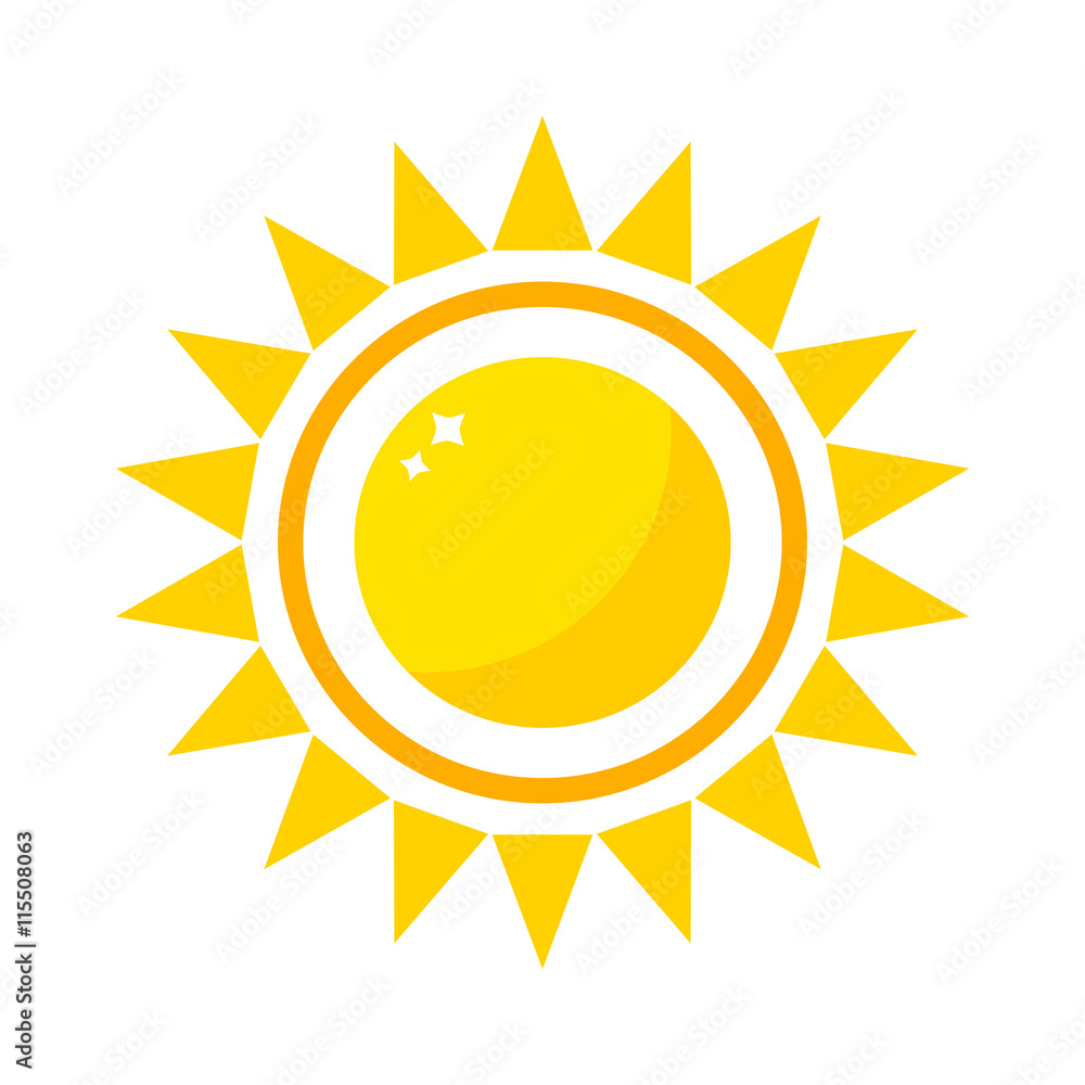 Vector sun icon isolated on white background. Sun Vector isolated summer icon design. Vector ...
