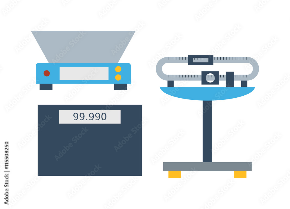 Web icon scale, weigh measurement. Isollated scales weighing ...