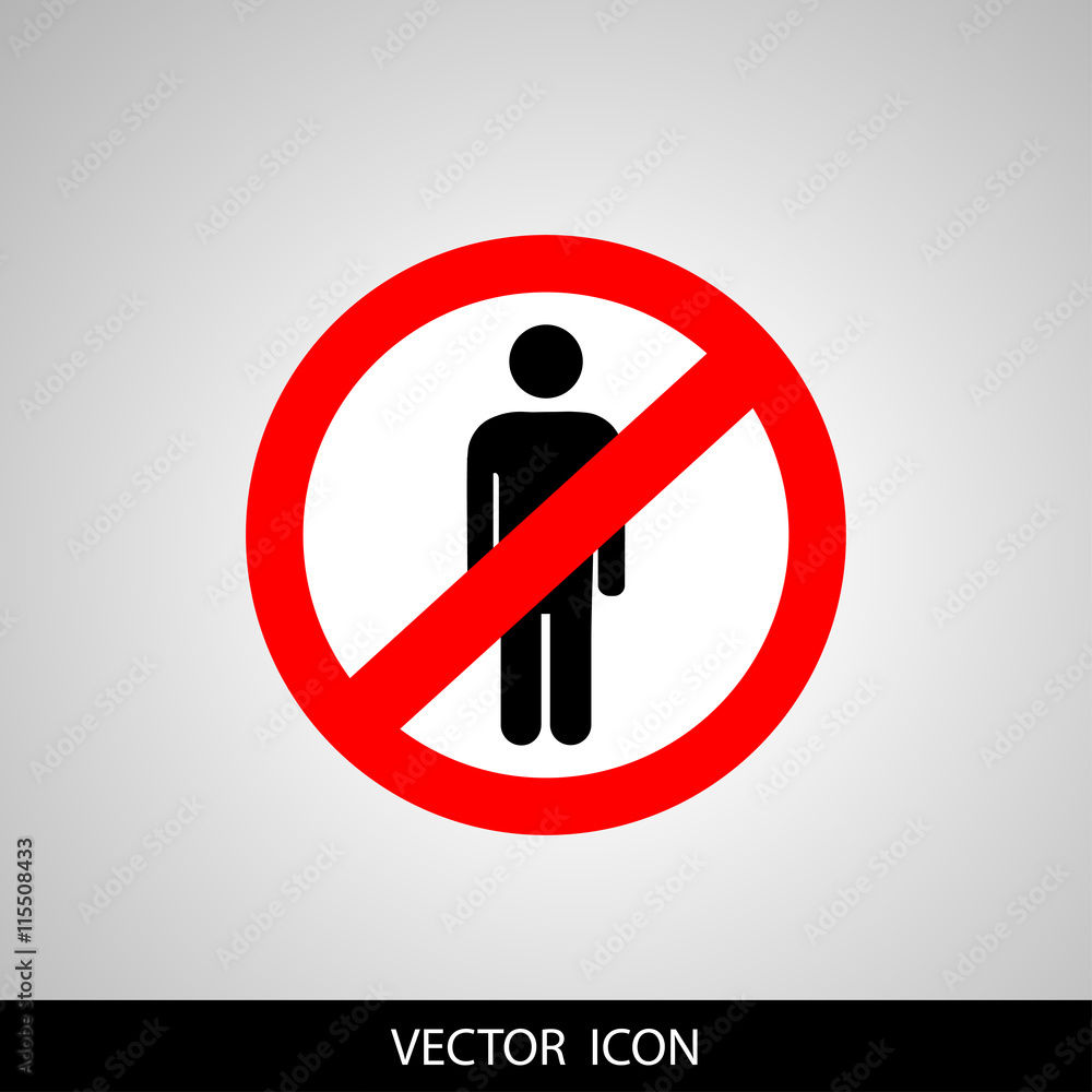 No people allowed. No man sign isolated on white background Stock ...