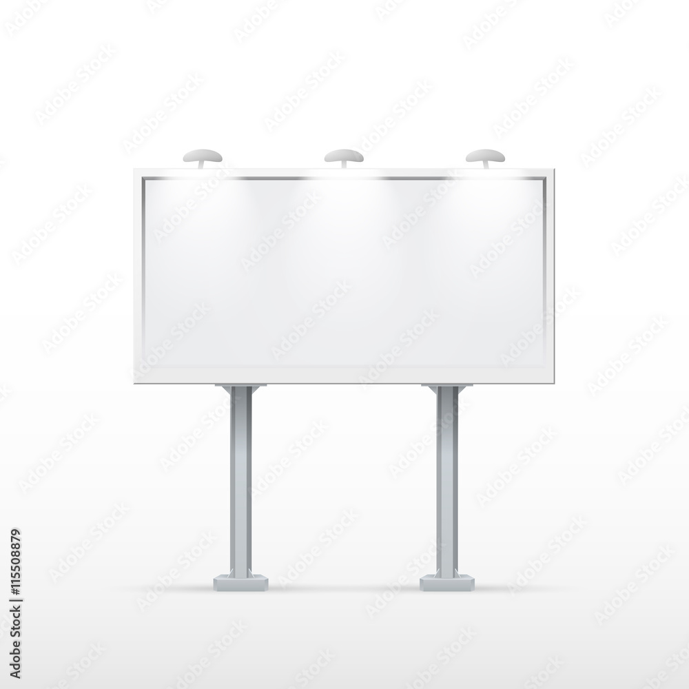 Blank billboard with two legs. Mockup for your advertisement and design ...
