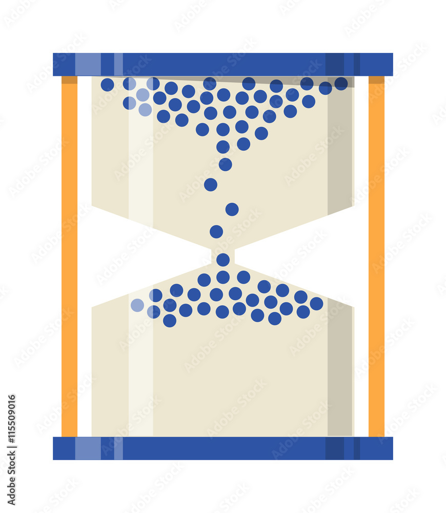 Transparent sandglass icon, time hourglass, sand clock flat design history second old object ...