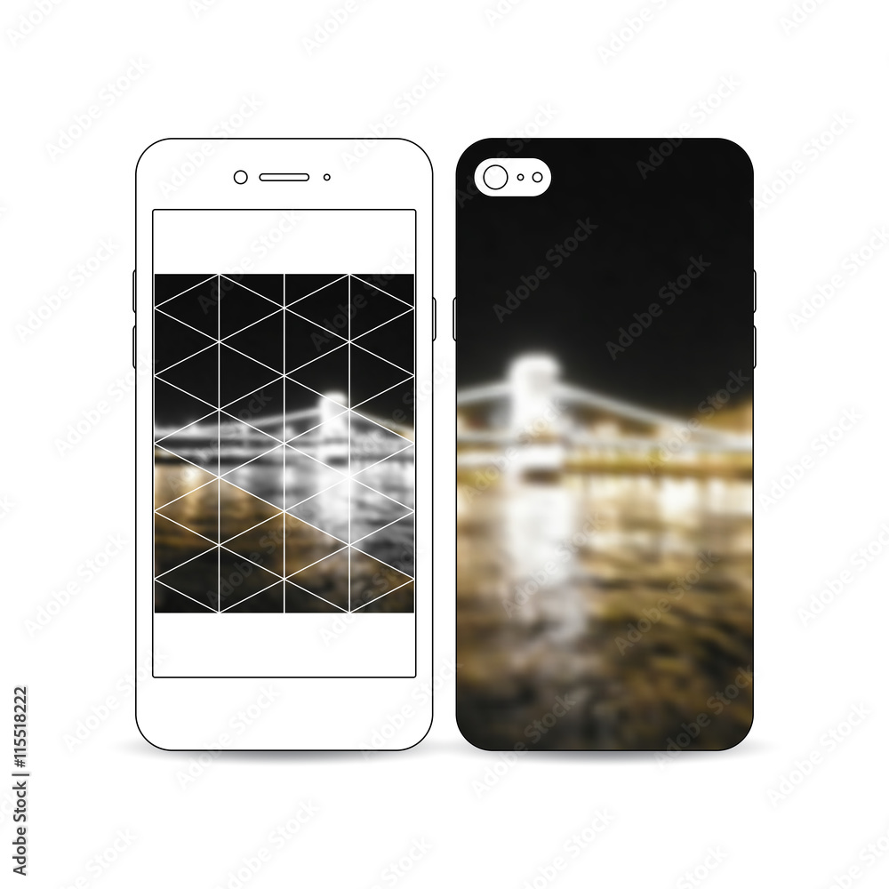 Mobile smartphone with an example of the screen and cover design ...