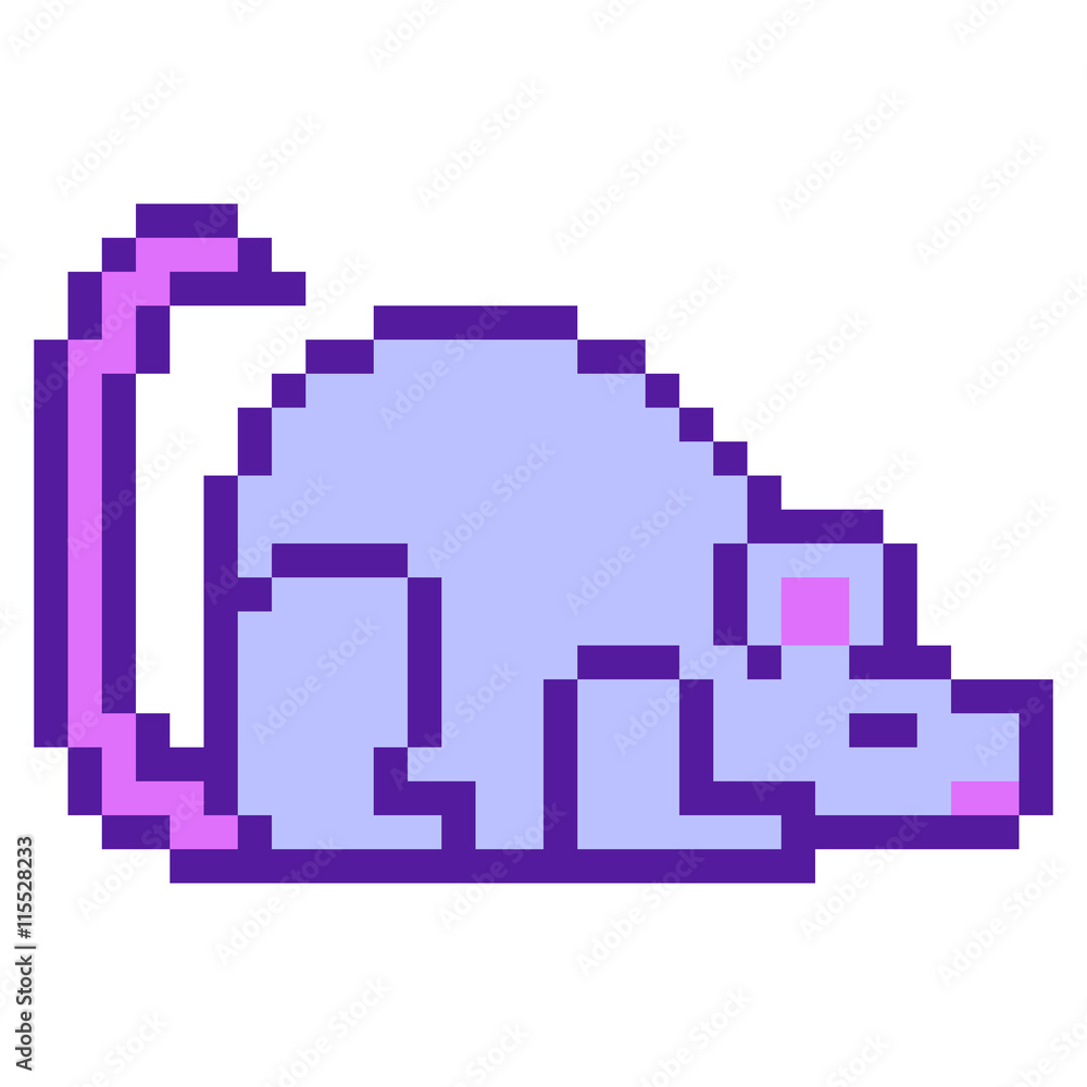 illustration design pixel art rat ilustração do Stock | Adobe Stock