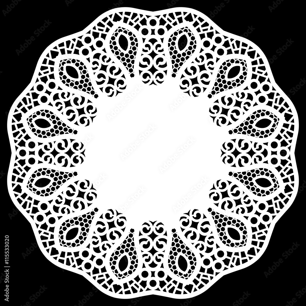 Lace round paper doily, greeting element package, doily - a template ...