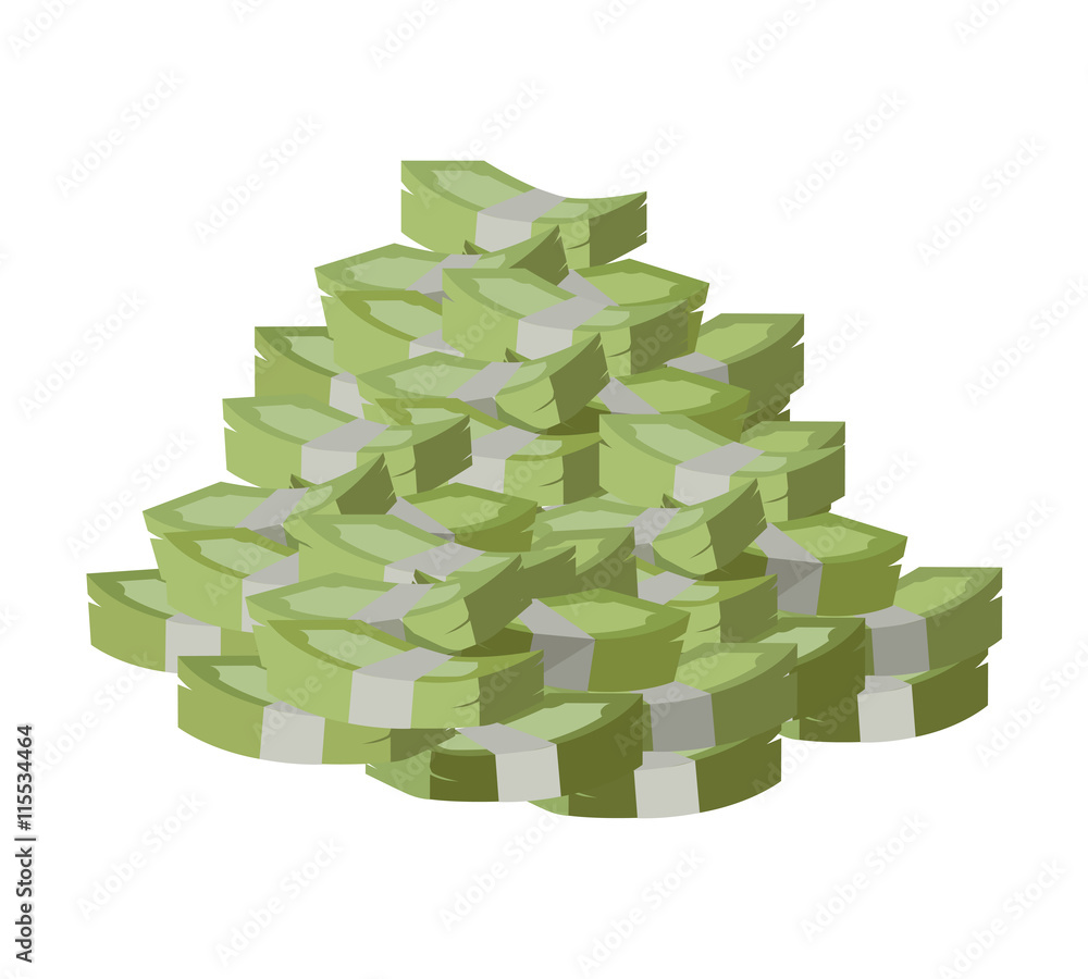 Stack of Money Vector Illustration Flat Design. Stock Vector | Adobe Stock