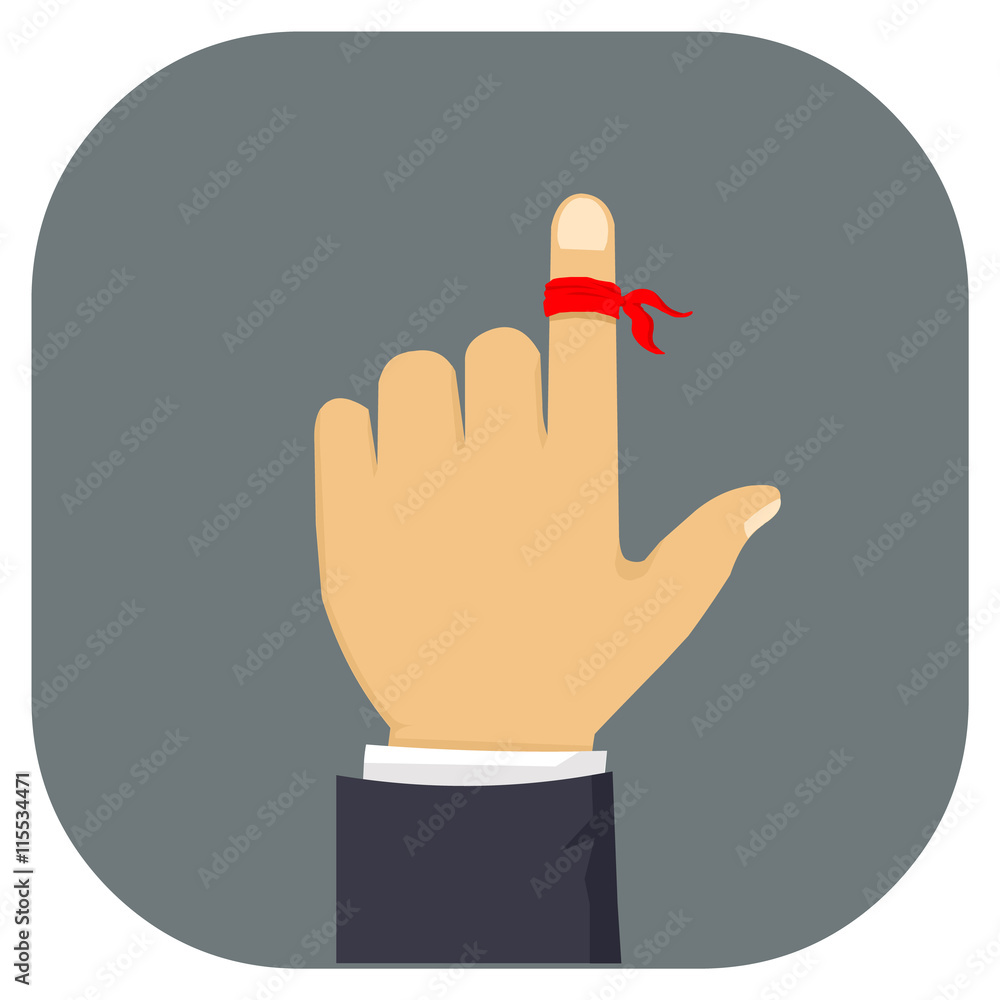 Vector illustration of a Don’t forget flat icon concept. Reminder ...