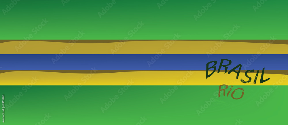Brasil, Rio logo with national flag colors. Digital vector image. Stock ...