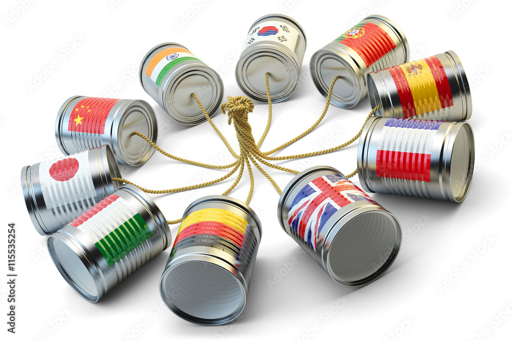 Global communication, international messaging and translation concept ...