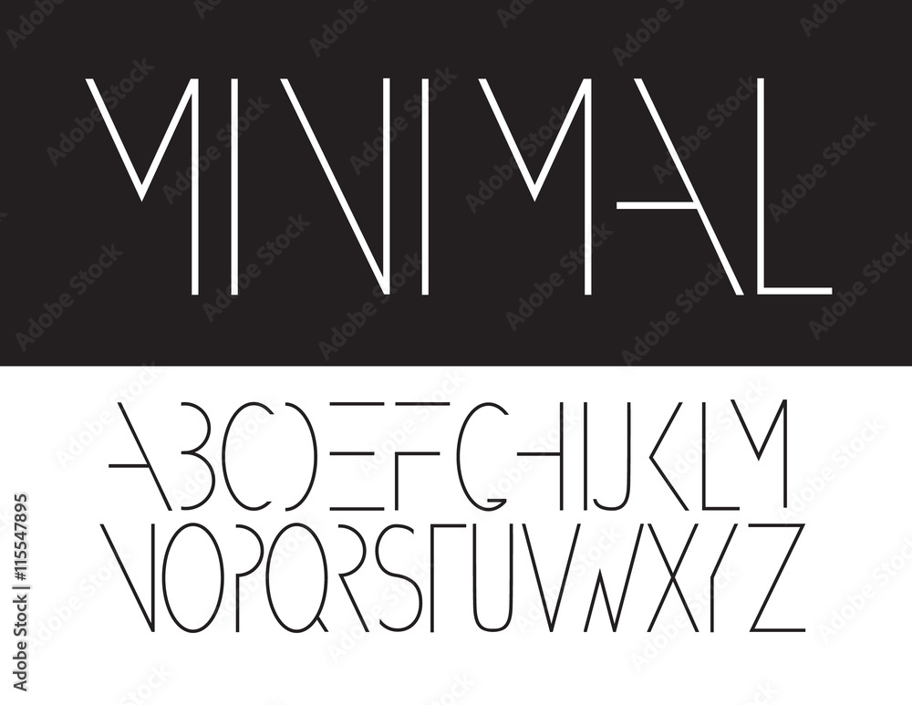 Minimal alphabet. Font design, EPS 10 vector. Stock Vector | Adobe Stock