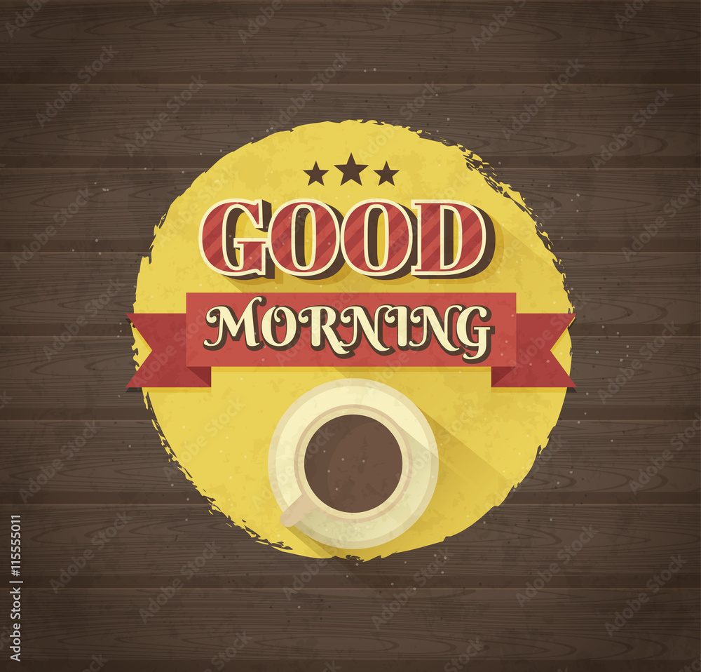 Good morning typographic design Stock Vector | Adobe Stock