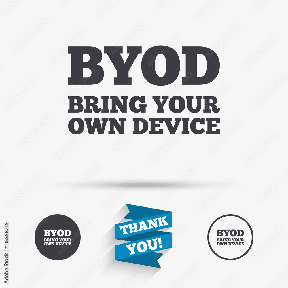 BYOD sign icon. Bring your own device symbol. Stock Vector | Adobe Stock