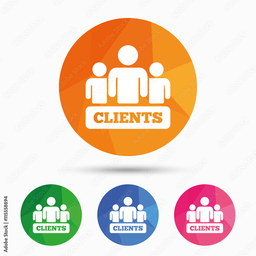 Clients sign icon. Group of people symbol. Stock Vector | Adobe Stock