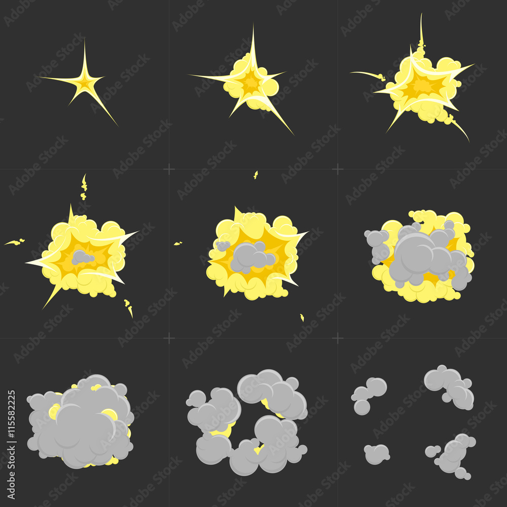 Vector animation explosion Stock Vector | Adobe Stock