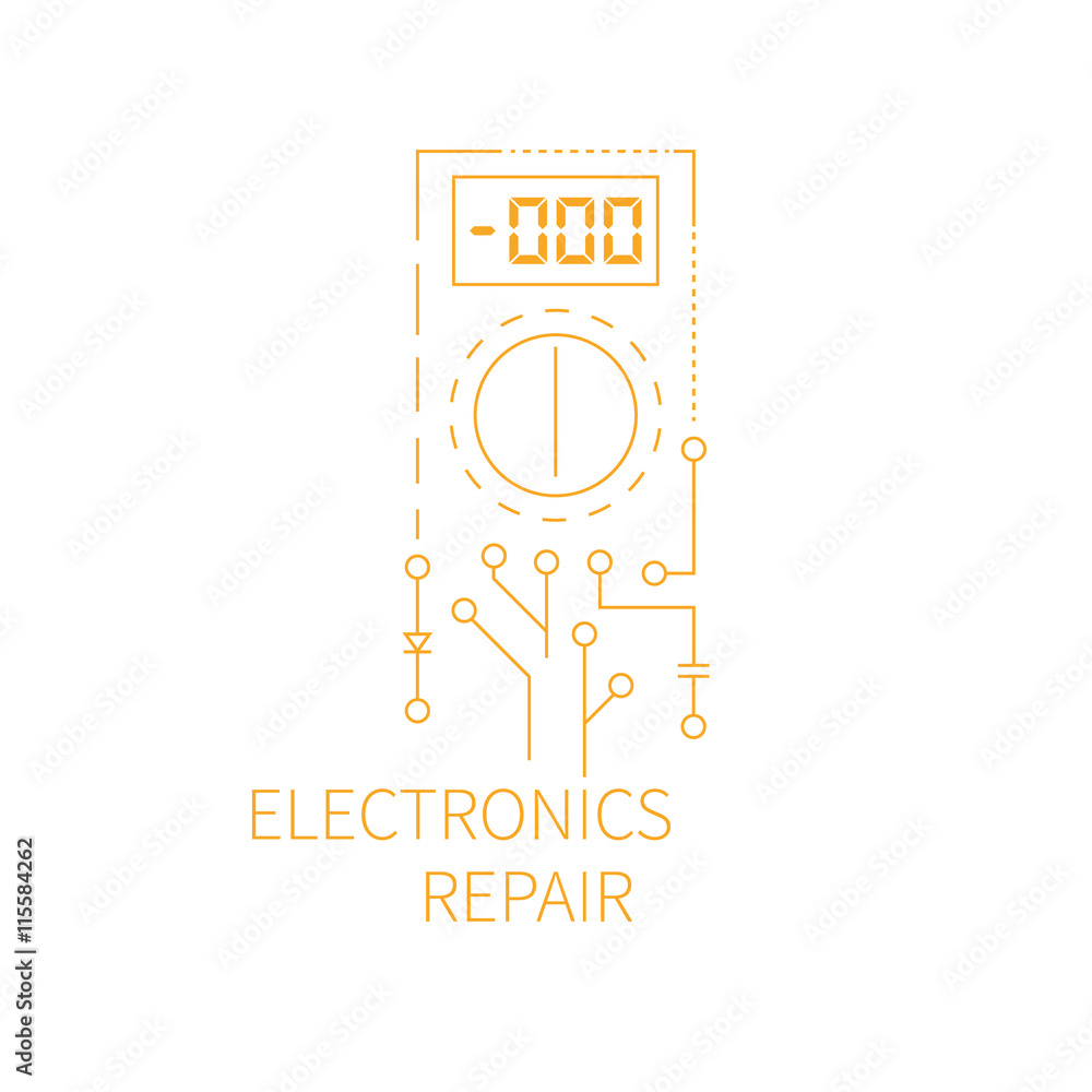 Electronics repair logo. Stock Vector | Adobe Stock