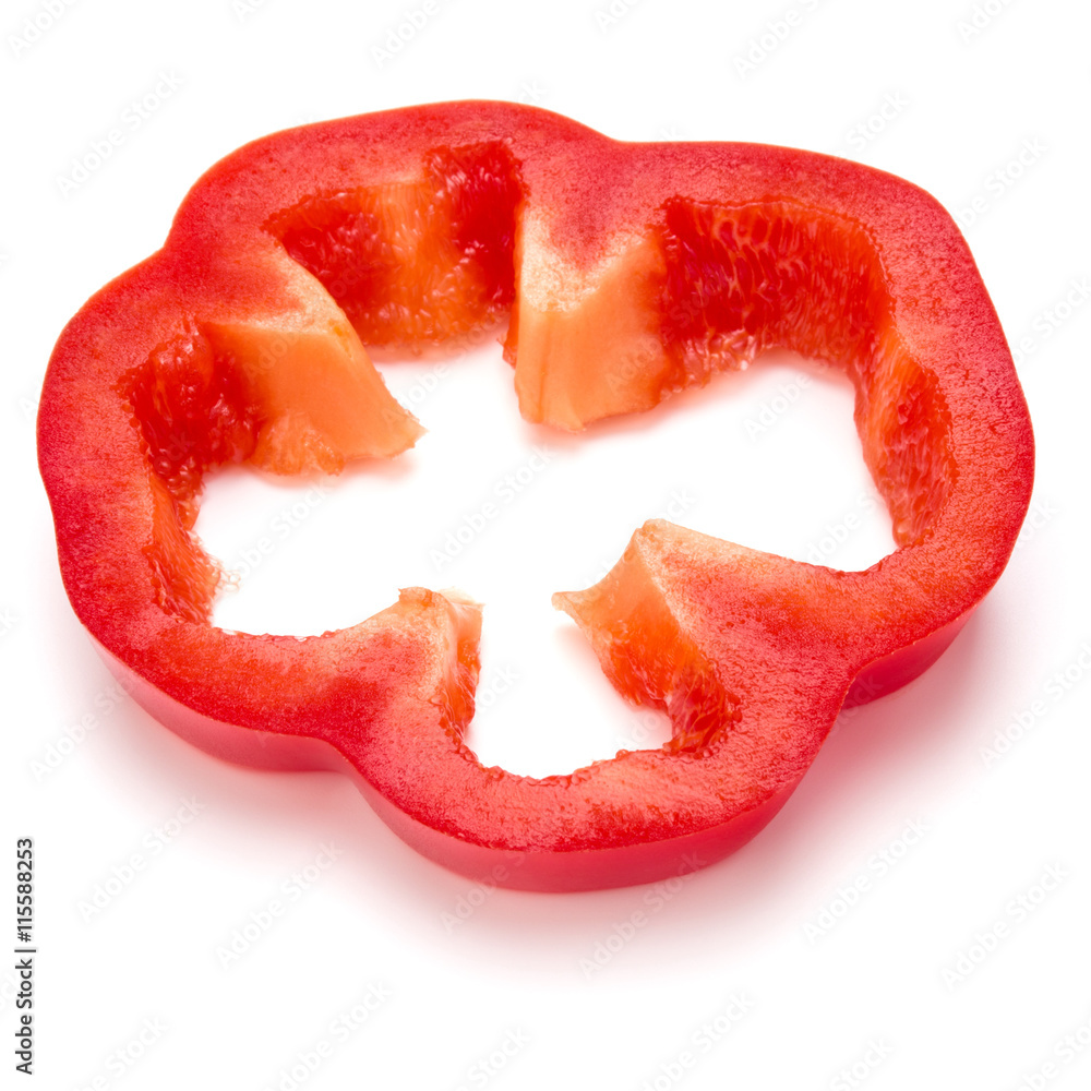 Red sweet bell pepper slice isolated on white background cutout Stock ...