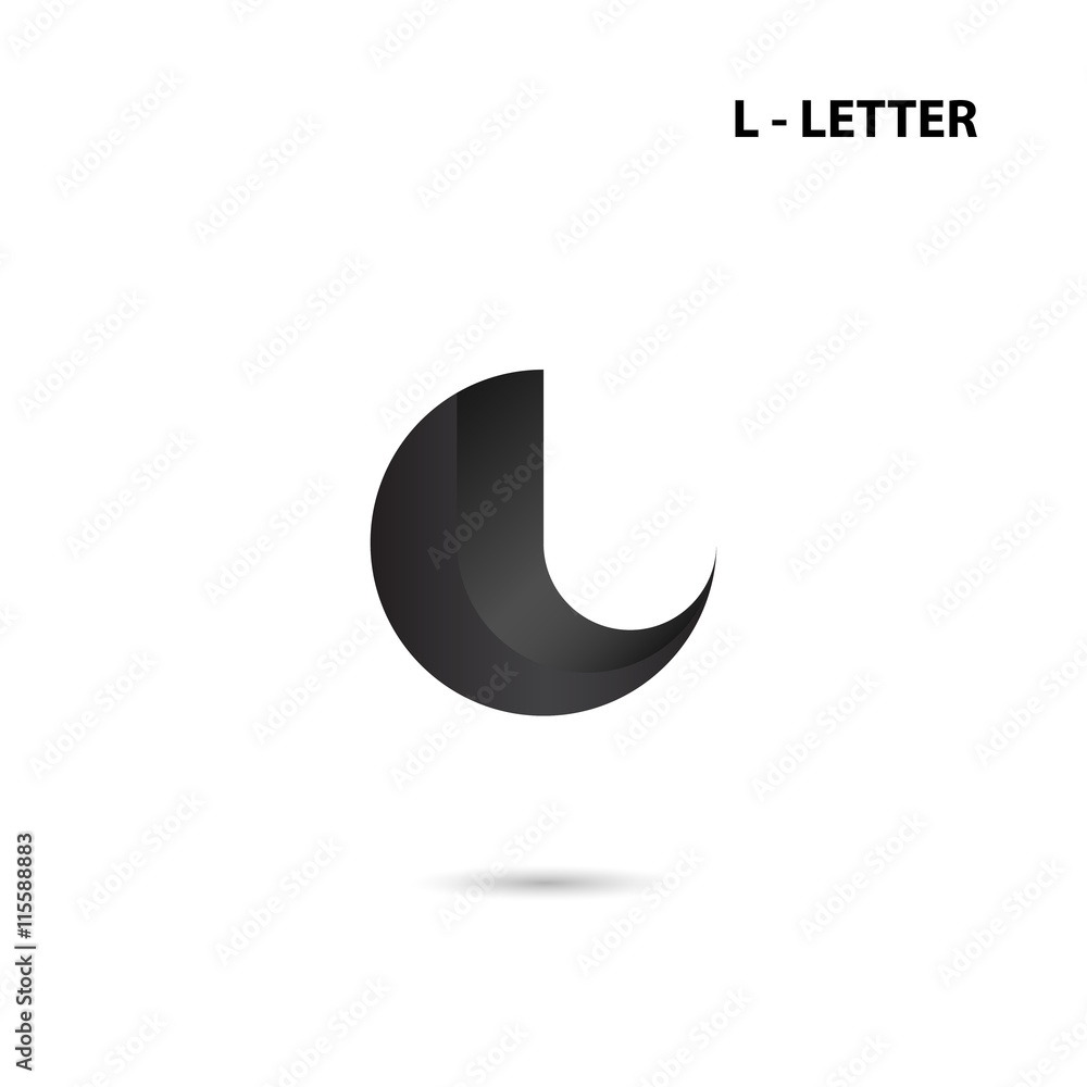 Black circle sign and Creative L-letter icon abstract logo Stock Vector ...