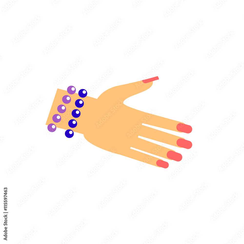 Bracelet on Woman Hand Icon Stock Vector | Adobe Stock
