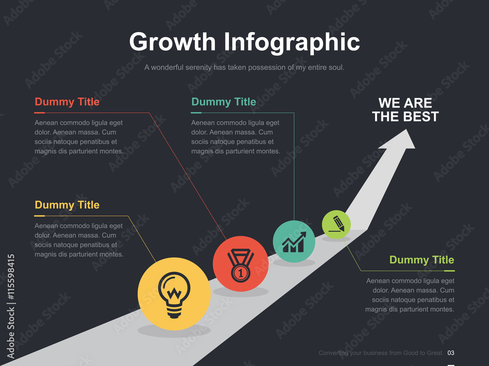 Flat business presentation vector slide template with diagram Stock ...