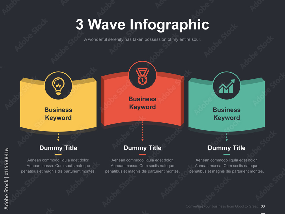 Flat business presentation vector slide template with diagram Stock ...