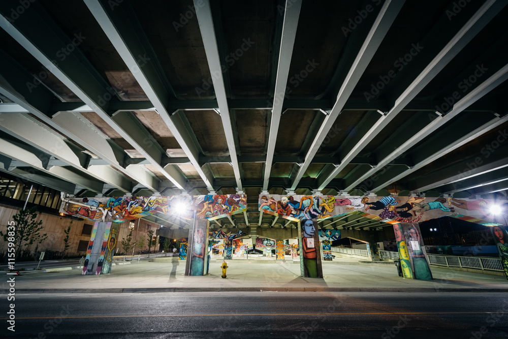 Graffiti on an underpass in Corktown, Toronto, Ontario. Stock Photo ...