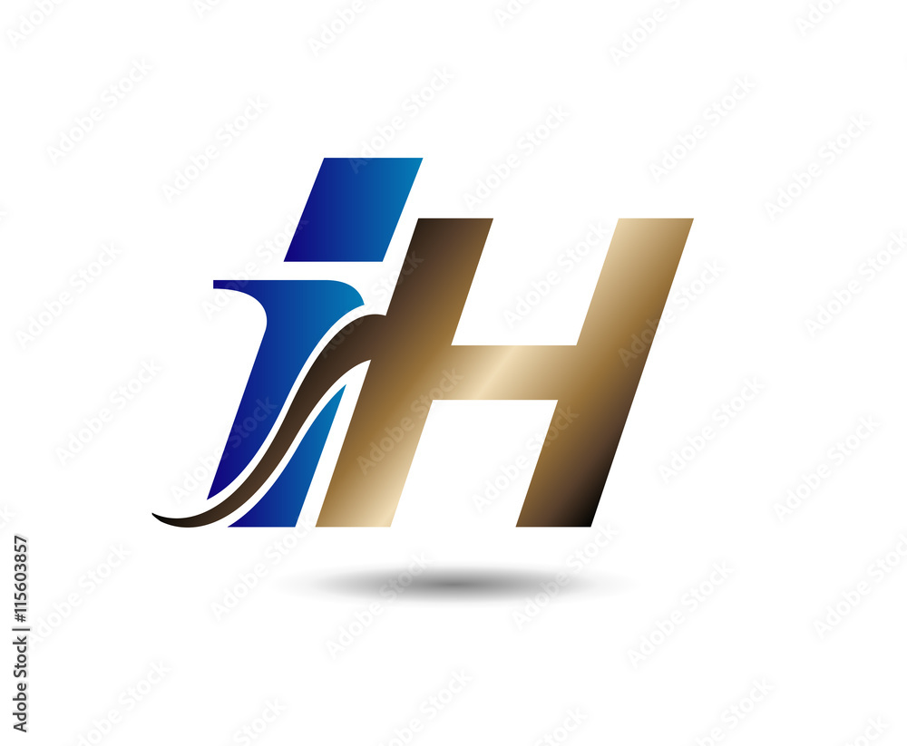 initial letter ih linked logo Stock Vector | Adobe Stock