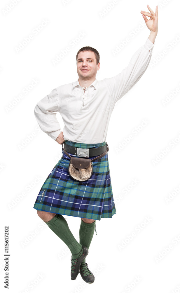 Scottish man in traditional national costume Stock Photo | Adobe Stock