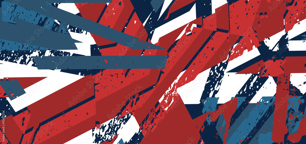 Vector abstract background with grunge textures. Union Jack back vector ...