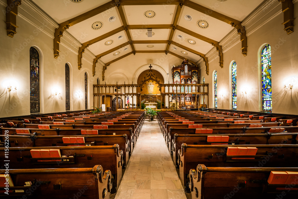 The interior of the Trinity United Church of Christ in York, Pen Stock ...